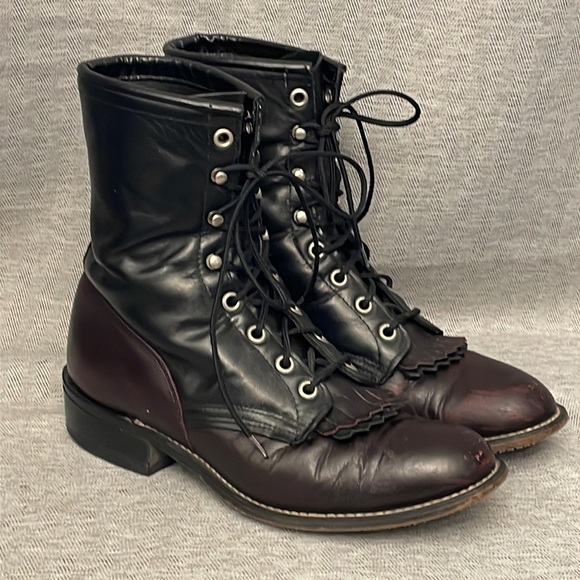 Laredo | Shoes | Vintage Laredo Lace Up Kiltie Roper Leather Boots ...